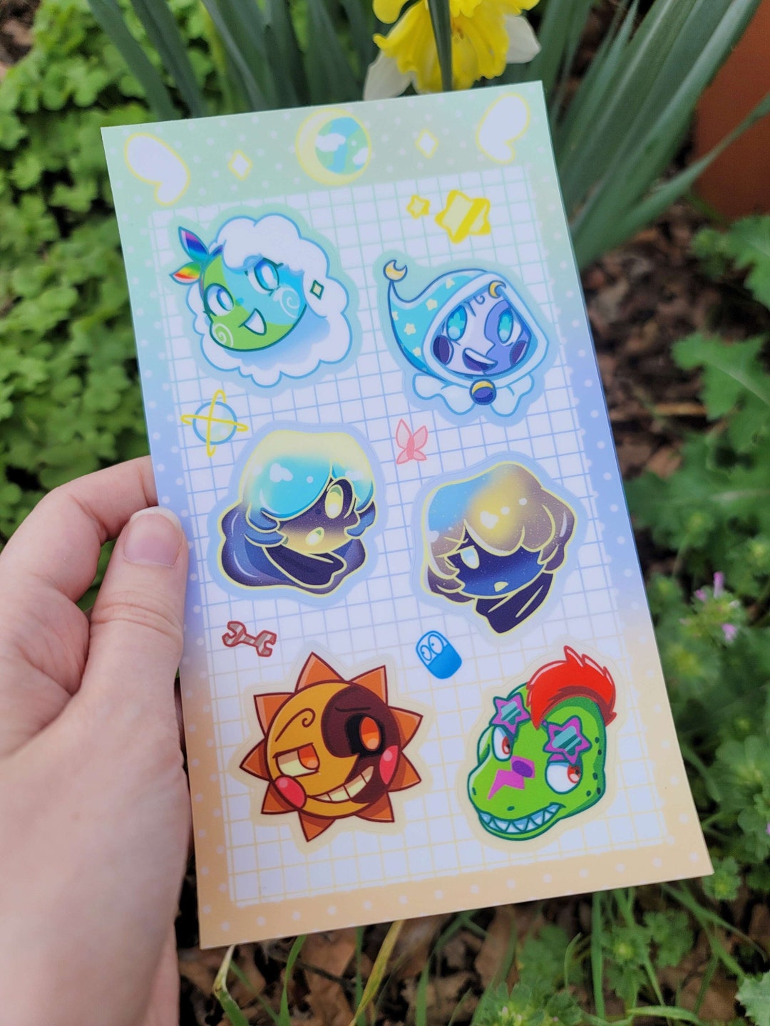Lunar and Earth Sticker Sheet - Etsy