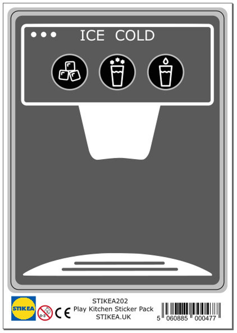 DUKTIG Water Ice Dispenser Machine Sticker IKEA Play Mud - Etsy