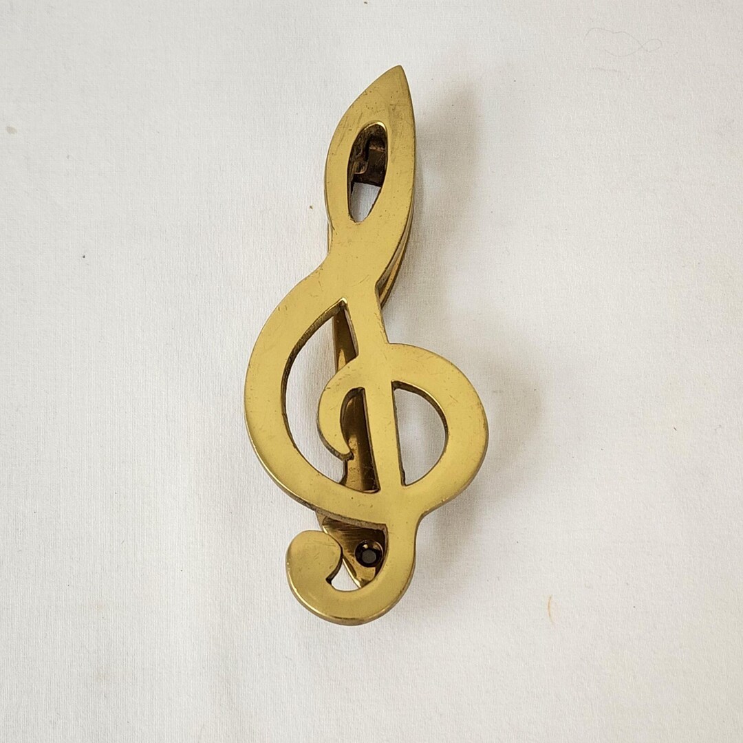 Solid Brass Treble Clef Door Knocker Music Note Entryway Vintage ...