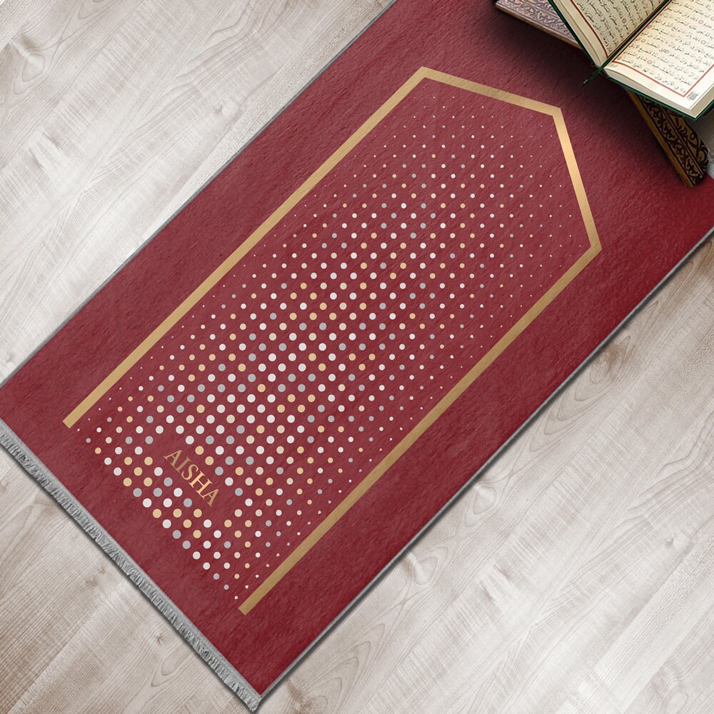 Personalized Foam Padded Prayer Mat, Muslim Prayer Rug, Janamaz ...