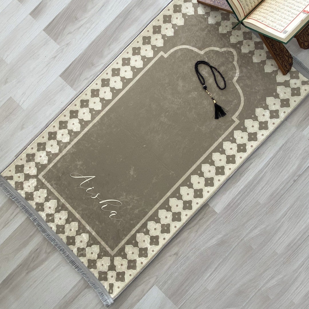Personalized Foam Padded Prayer Mat, Muslim Prayer Rug, Janamaz ...