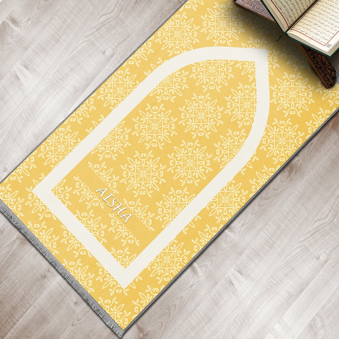Personalized Foam Padded Prayer Mat, Muslim Prayer Rug, Janamaz ...