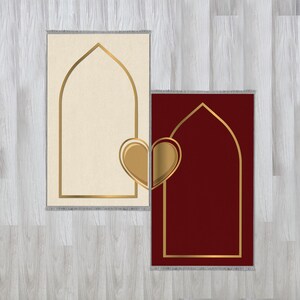 Personalized Foam Padded 2 Prayer Mat Set With Heart Design, Islamic ...