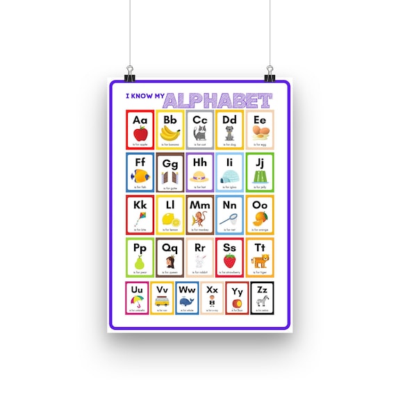 Alphabet Chart Pre School Pre K Kindergarten Teachers | Etsy