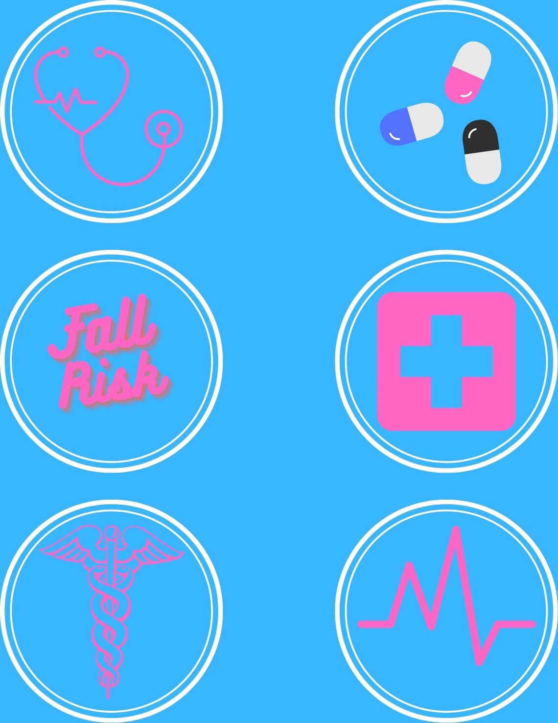 Printable Circle Stickers, Printable Nurse Stickers, Medical Stickers ...