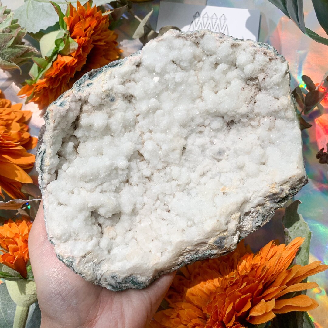 Large Calcite Geode/natural Milky Calcite Cluster/crystal Calcite Geode ...