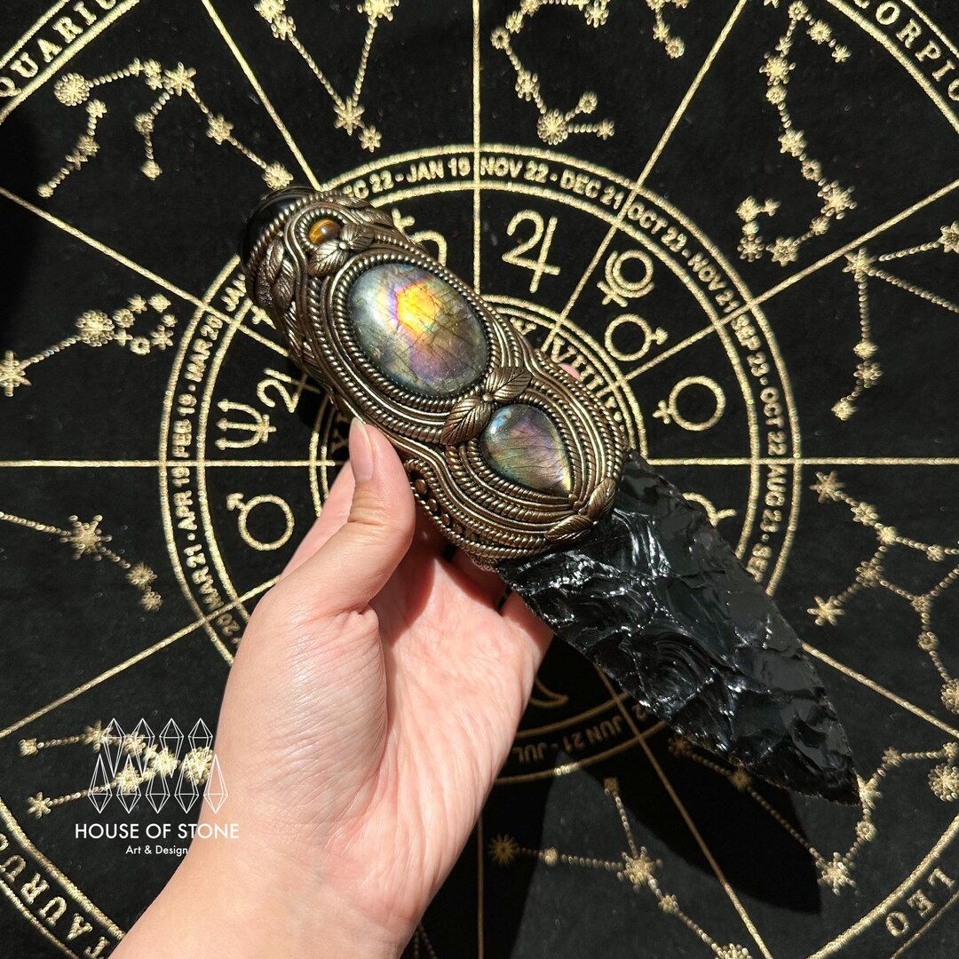 Natural Handmade Crystal Quartz Witch Knife/magic Crystal Arrowhead ...