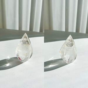 Natural Rainbow Clear Quartz Flame/hand Carved Clear Quartz Crystal ...