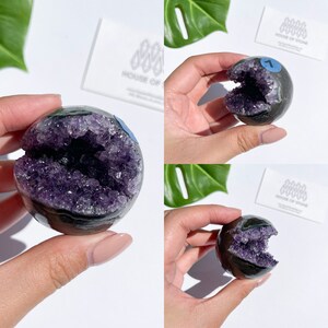 Natural Amethyst Geode Sphere/druzy Amethyst Crystal Sphere/amethyst ...