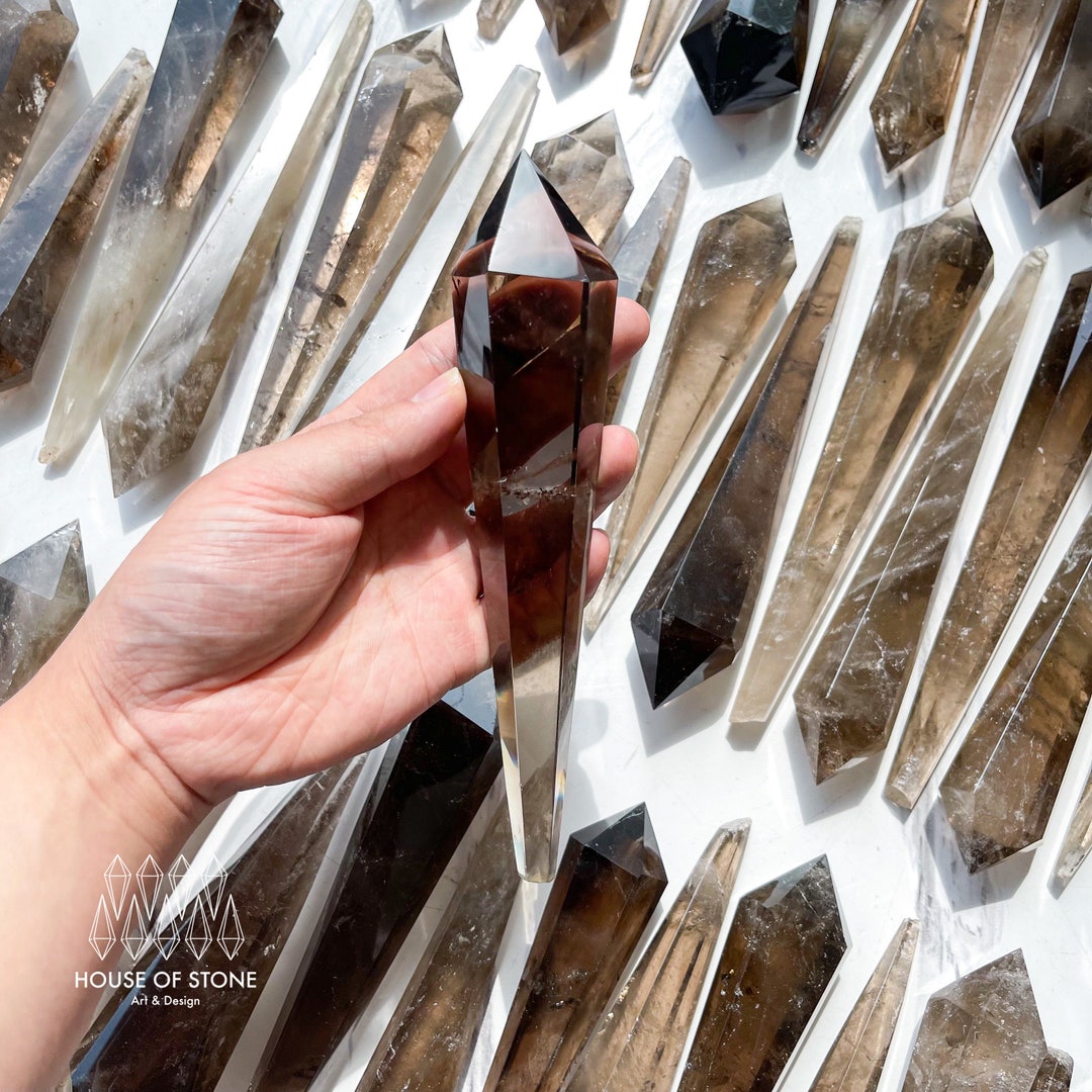 Natural Small Smoky Quartz Wand/smoky Quartz Crystal Point Wand/smoky ...