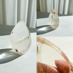 Natural Rainbow Clear Quartz Flame/hand Carved Clear Quartz Crystal ...
