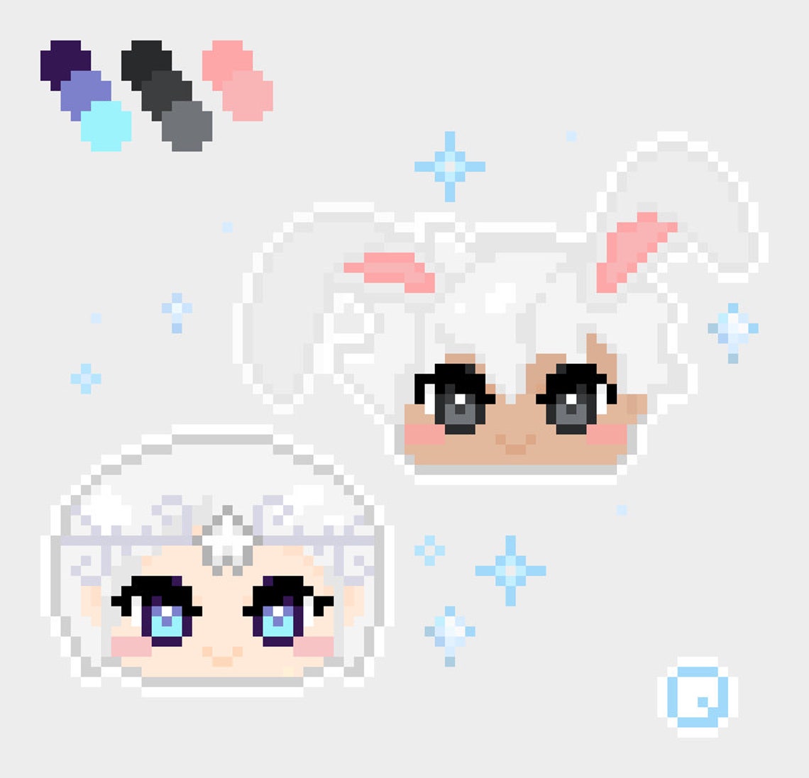 Custom chibi pixel head commissions animation | Etsy