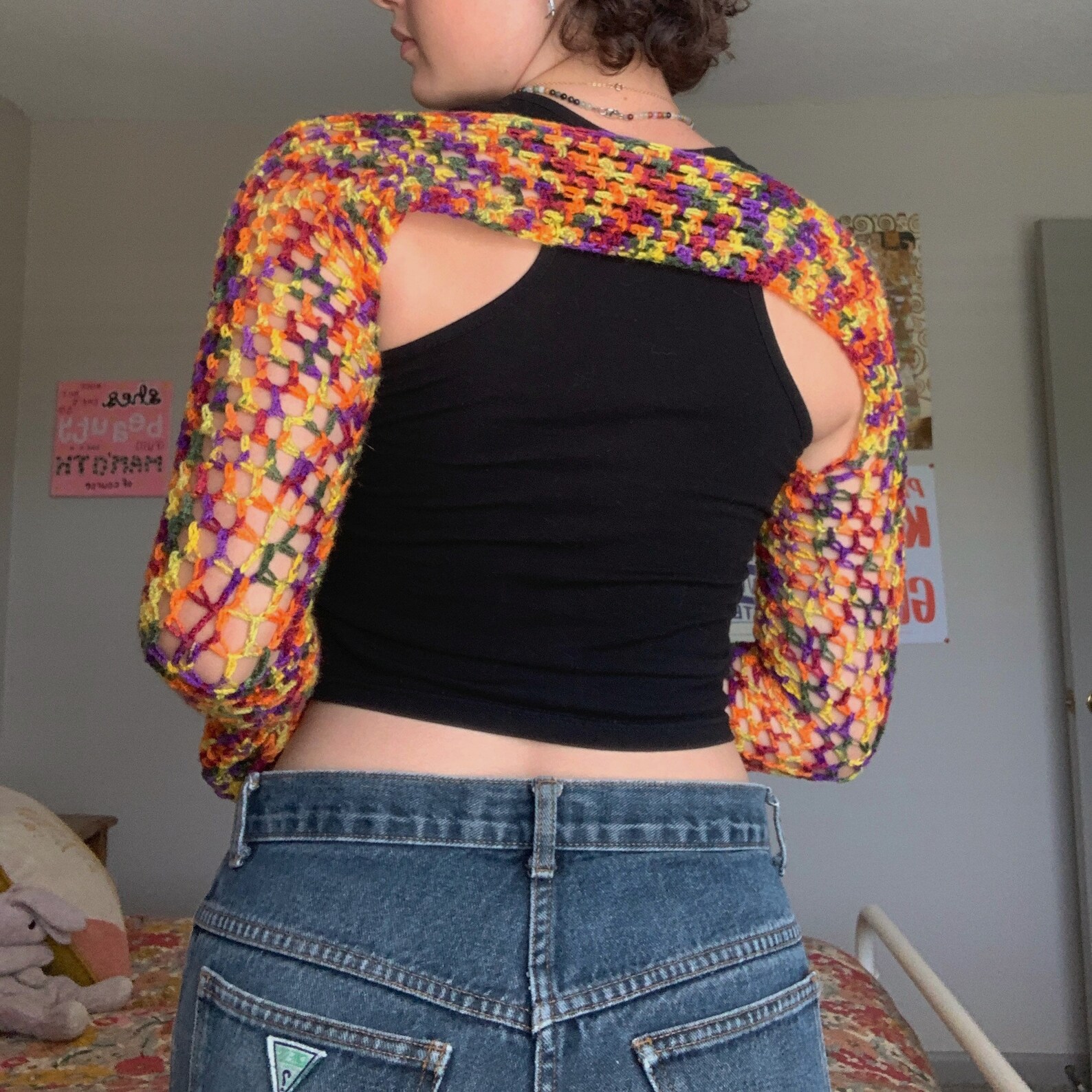 Multicolor Crochet Sleeves - Etsy