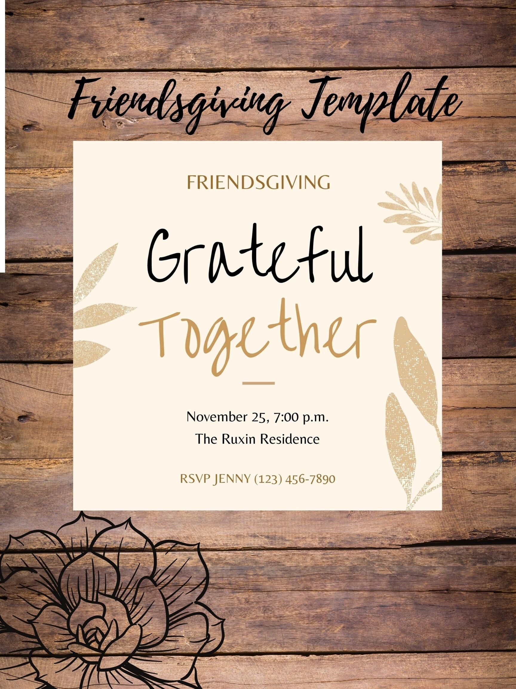 Friendsgiving Invitation Template Etsy