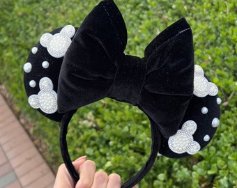 Black Faux Leather Mouse Ears / Black Mouse Ears - Etsy