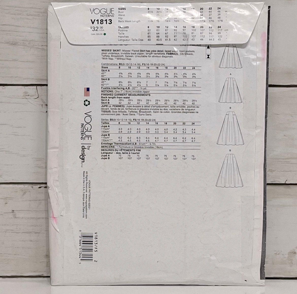 Vogue V1813 Sewing Patterns PLUS SIZE UNCUT - Etsy UK