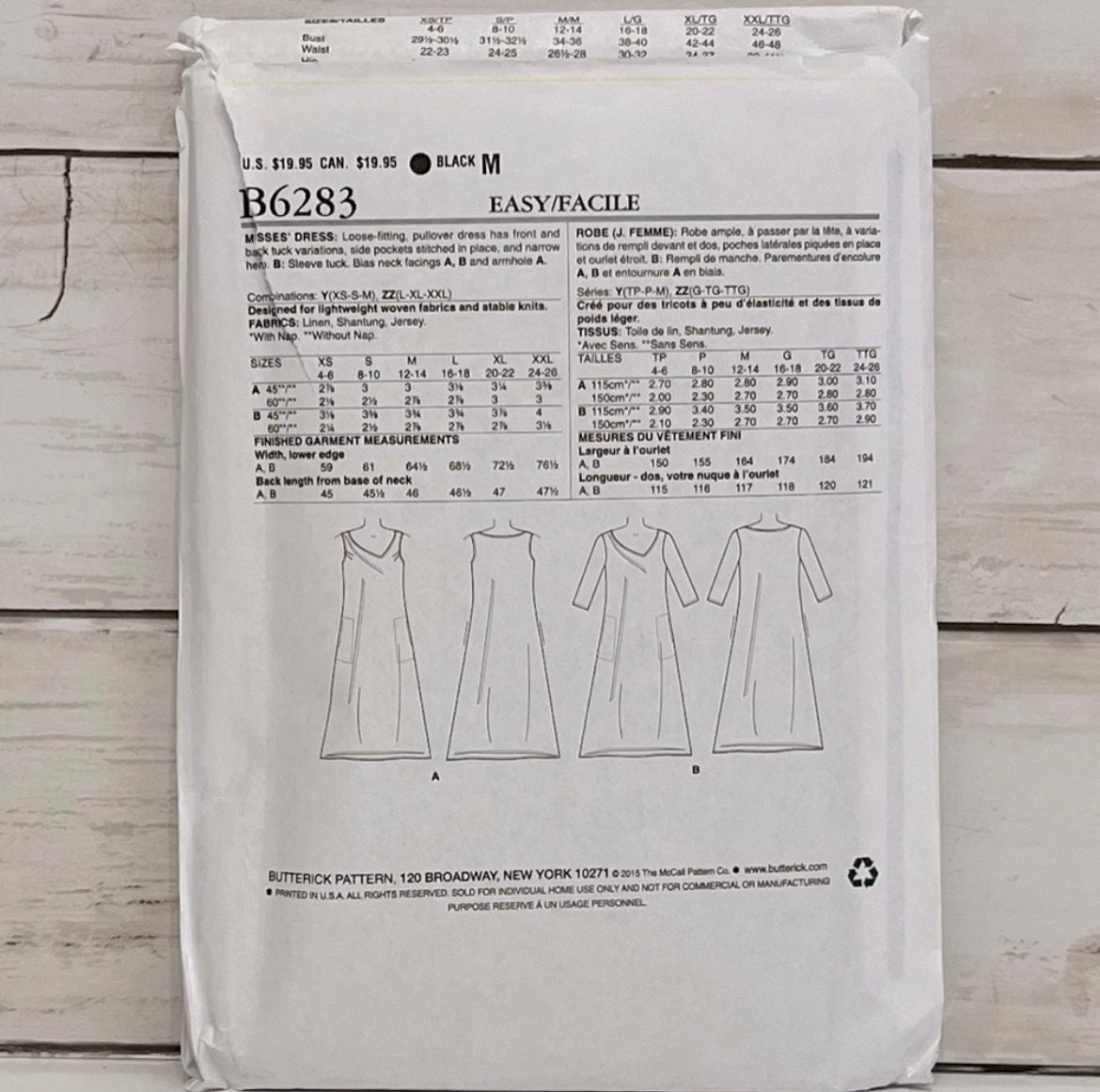 Butterick B6283 Womens Fashion Sewing Patterns UNCUT - Etsy