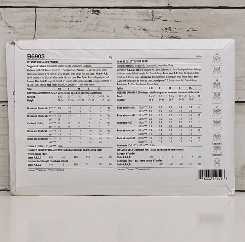Butterick B6903 Baby Toddler Sewing Patterns UNCUT - Etsy