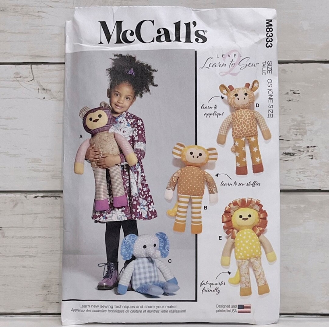 Mccalls M8333 Plush Animals Sewing Patterns UNCUT - Etsy