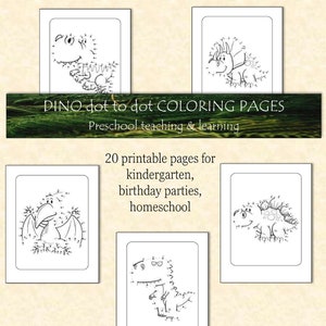Dino Dot to Dot Pages, Preschool Teaching & Learning, Tots Birthday ...