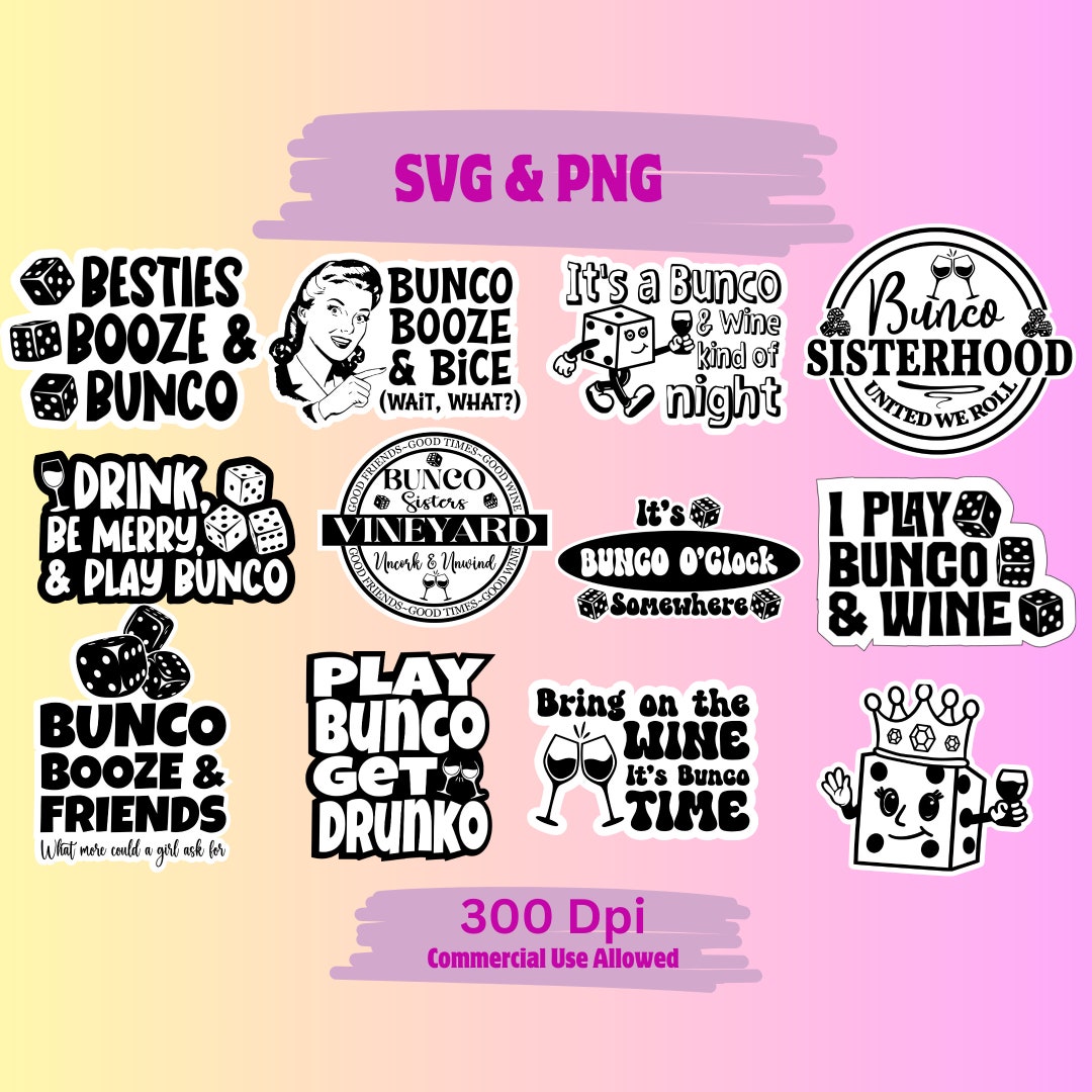 Bunco Night SVG Bundle, Bunco PNG, Bunco Girls, Bunco Group, Bunco ...