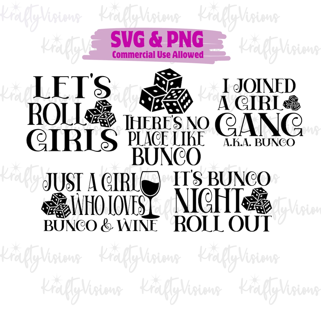 Bunco SVG Bundle, Bunco PNG, Bunco Night, Bunco Game, Bunco Shirt ...