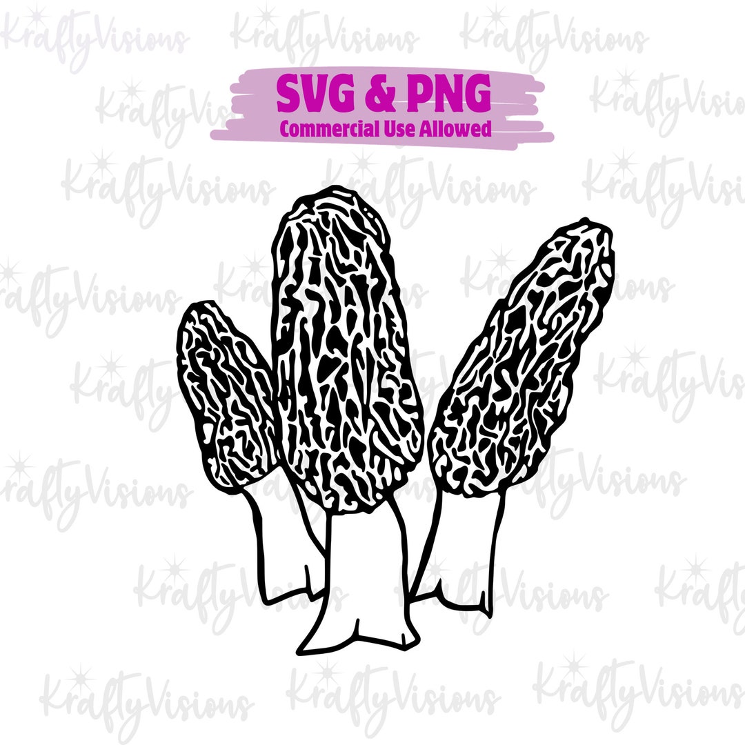 Morel Mushroom SVG, Morel Mushroom PNG, Morel SVG, Morels, Mushrooms ...