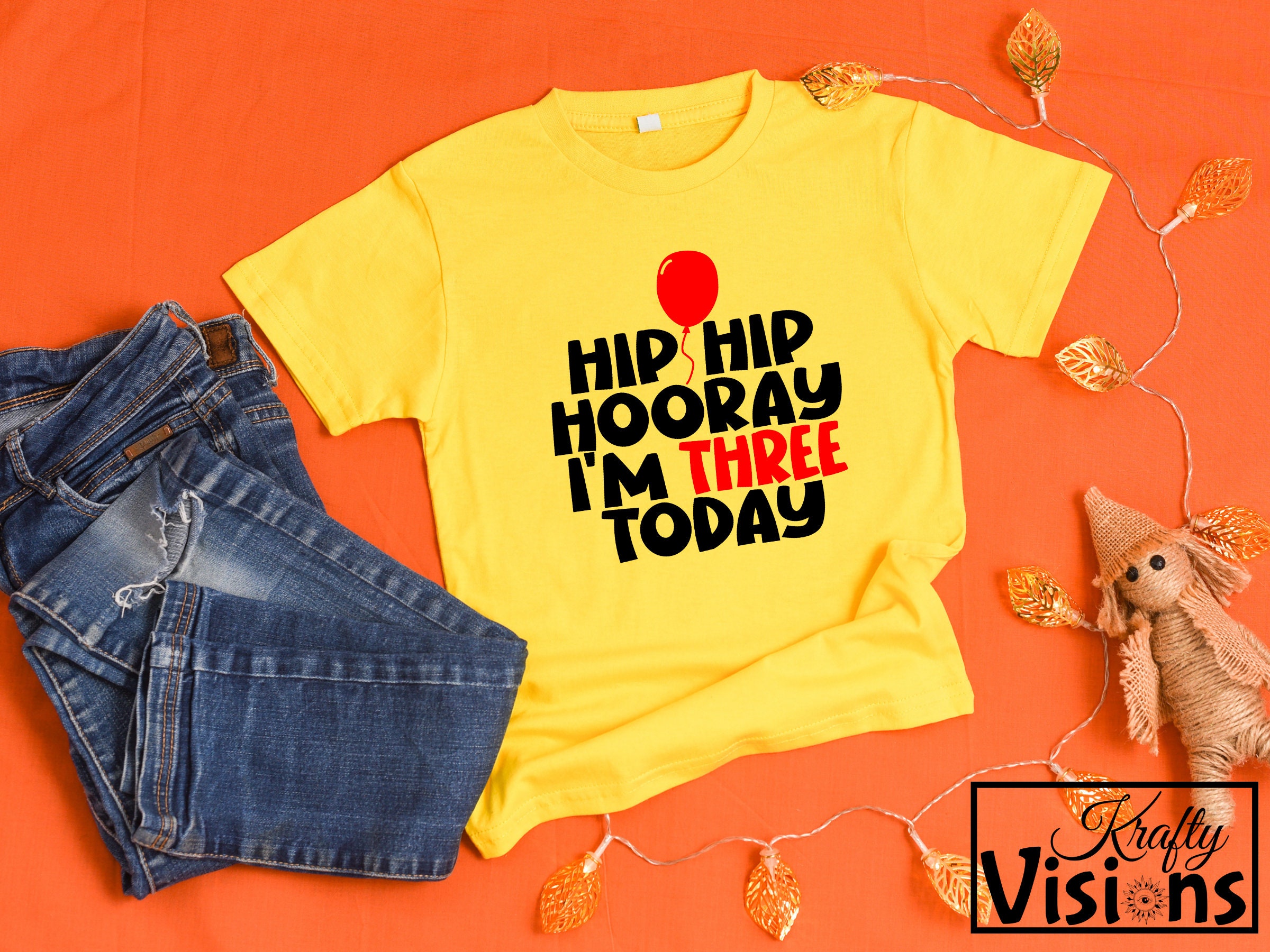 Hip Hip Hooray I'm Three Today SVG/PNG Third Birthday - Etsy