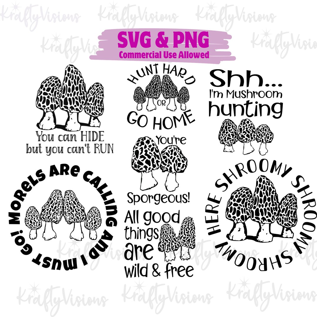 Morel Mushroom SVG, Mushroom SVG, Morel SVG, Morels, Morel Hunter ...