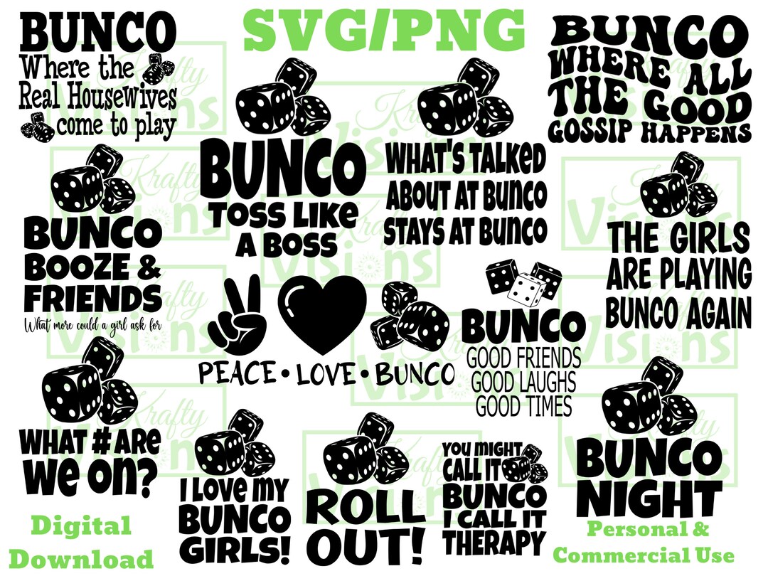 Bunco Night SVG/PNG Bundle - Etsy