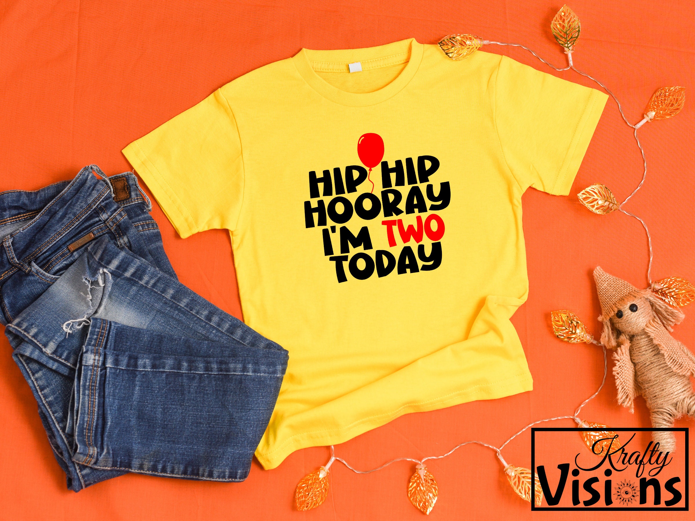 Hip Hip Hooray I'm Two Today SVG/PNG, Second Birthday - Etsy