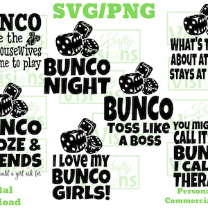 Bunco Night SVG, Bunco PNG, Bunco SVG, Bunco Game, Bunco Dice, Bunco ...