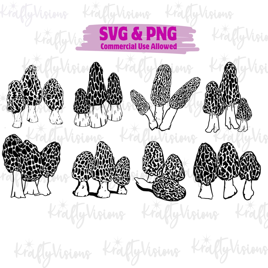 Morel Bundle, Mushroom SVG Bundle, Morel PNG, Morel Mushroom, Mushroom ...