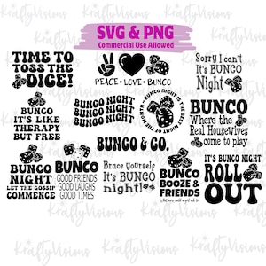 Bunco SVG, Bunco PNG, Bunco Night, Bunco Dice, Bunco Game, Bunco Gift ...