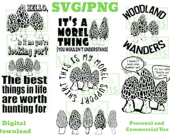 Morel SVG, Morel PNG, Morel Mushroom SVG, Mushroom Hunter, Mushroom ...