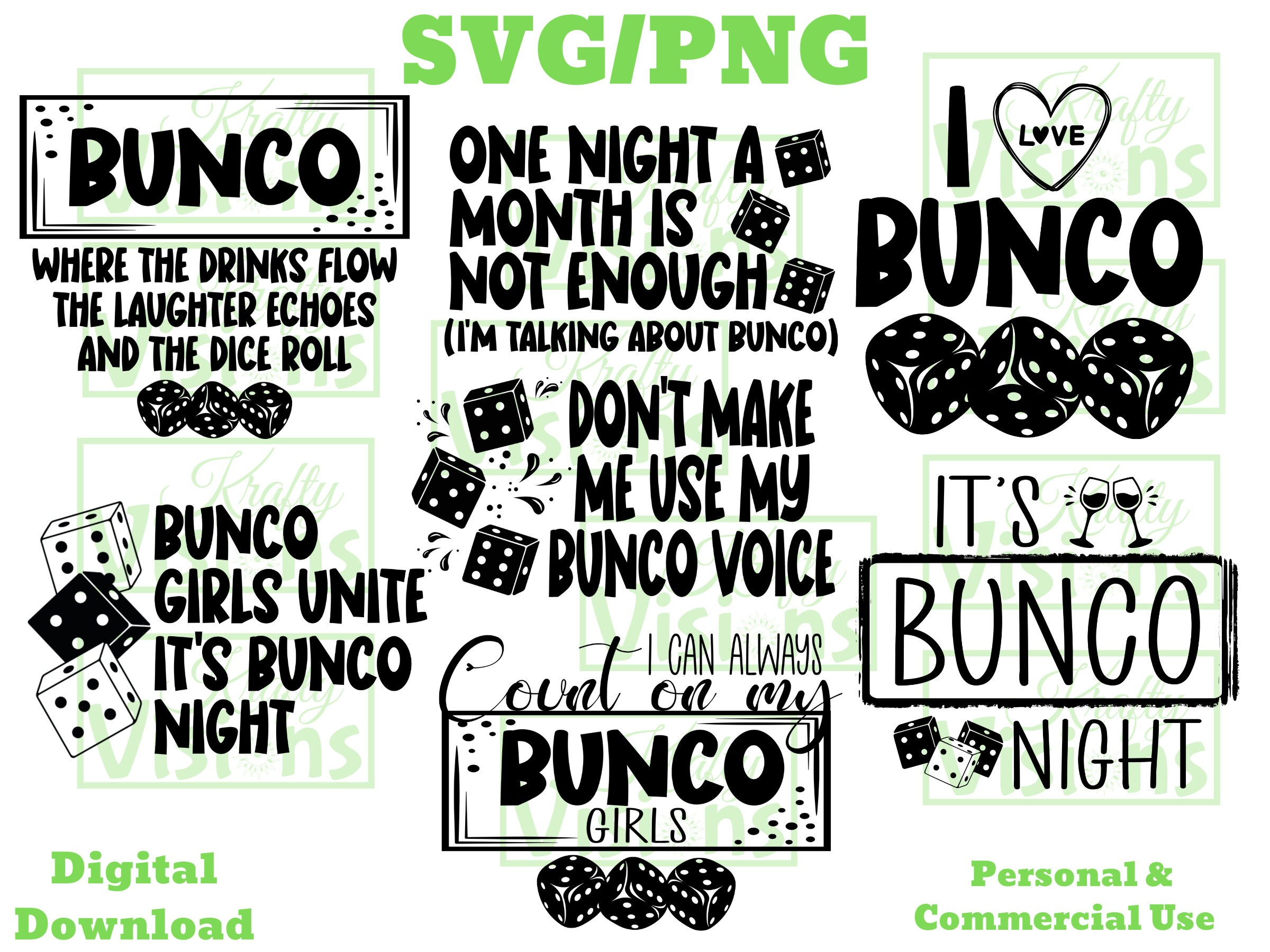 Bunco Night SVG/PNG Bundle - Etsy
