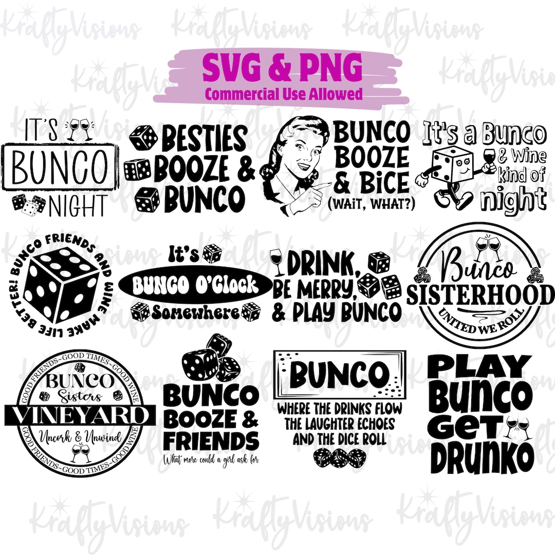 Bunco Night SVG, Bunco PNG, Bunco Night, Girl's Night, Bunco Game ...