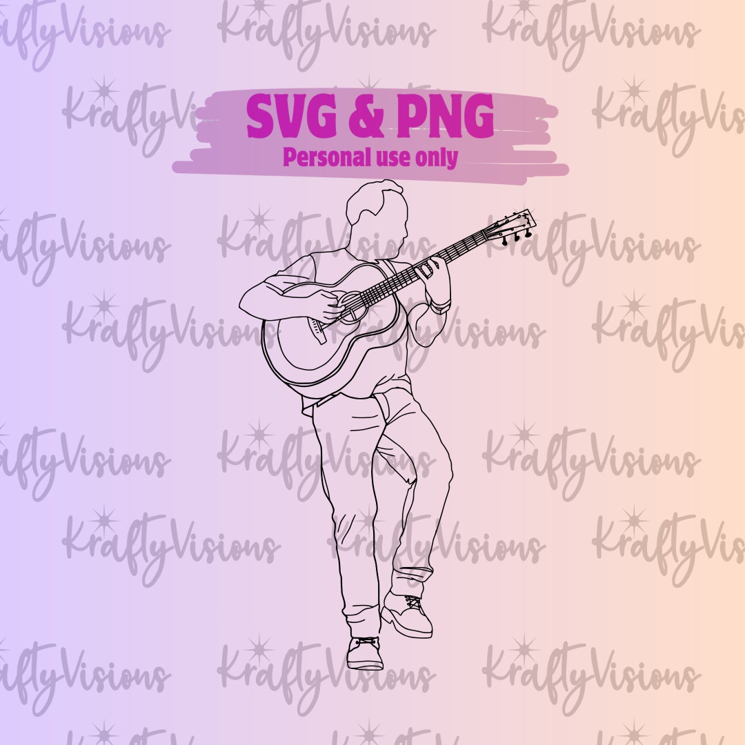 Dave Matthews Outline SVG PNG, Dave Matthews Playing Guitar, Dave on ...