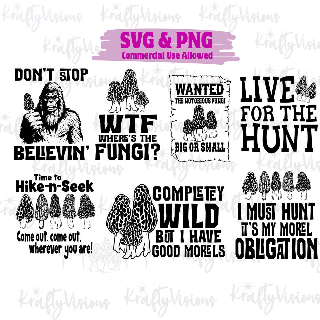 Morel Mushroom SVG Morel PNG Mushroom Season Forger Fungi Morel ...