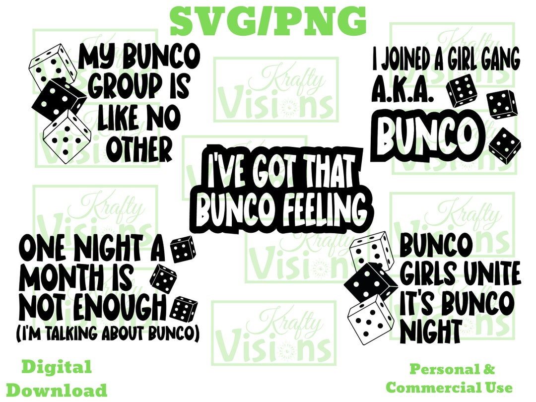 Funny Bunco Bundle, Bunco SVG, Bunco PNG, Bunco Night, Bunco Gift ...
