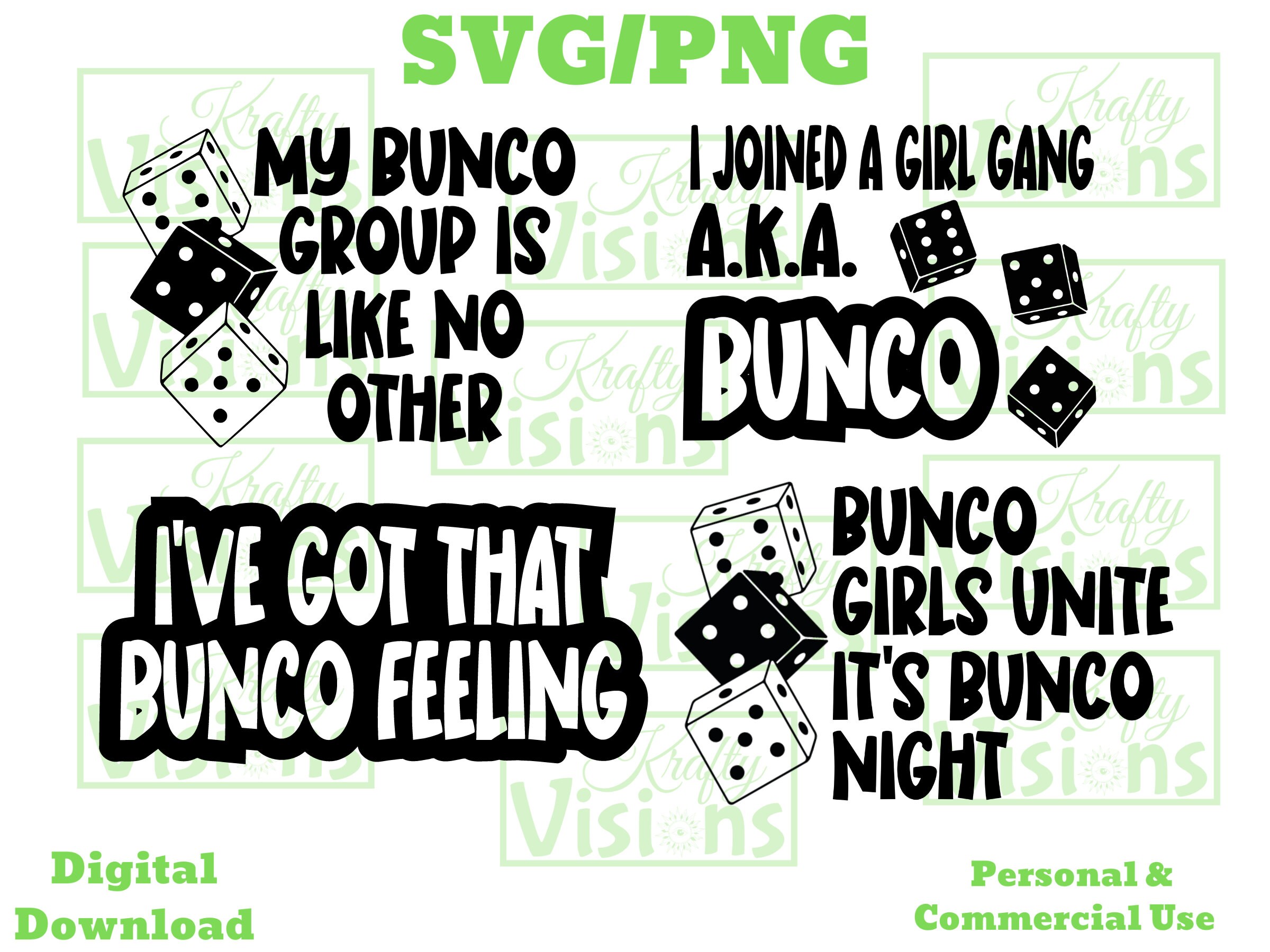 Bunco SVG Bunco PNG Bunco Night Bunco Girls Funny Bunco - Etsy