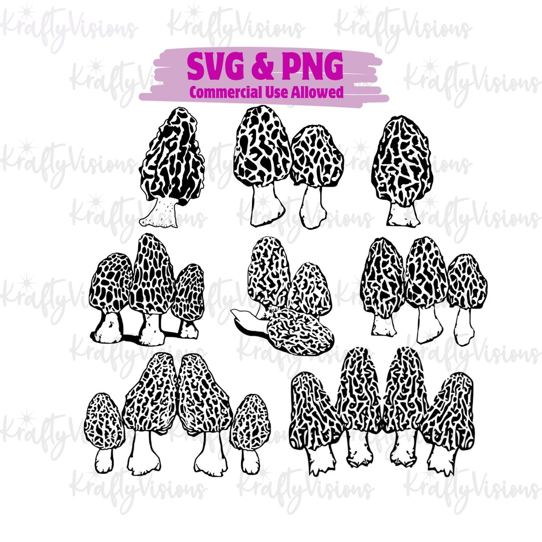 Morel SVG Bundle, Mushroom SVG Bundle, Morel Mushrooms, Fungi, Shroomin ...