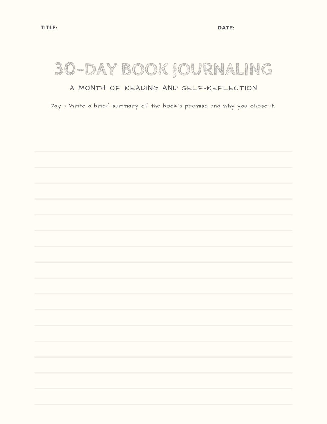 30-day Book Journal: Prompts to Deeply Analyze & Digest Your Favorite ...