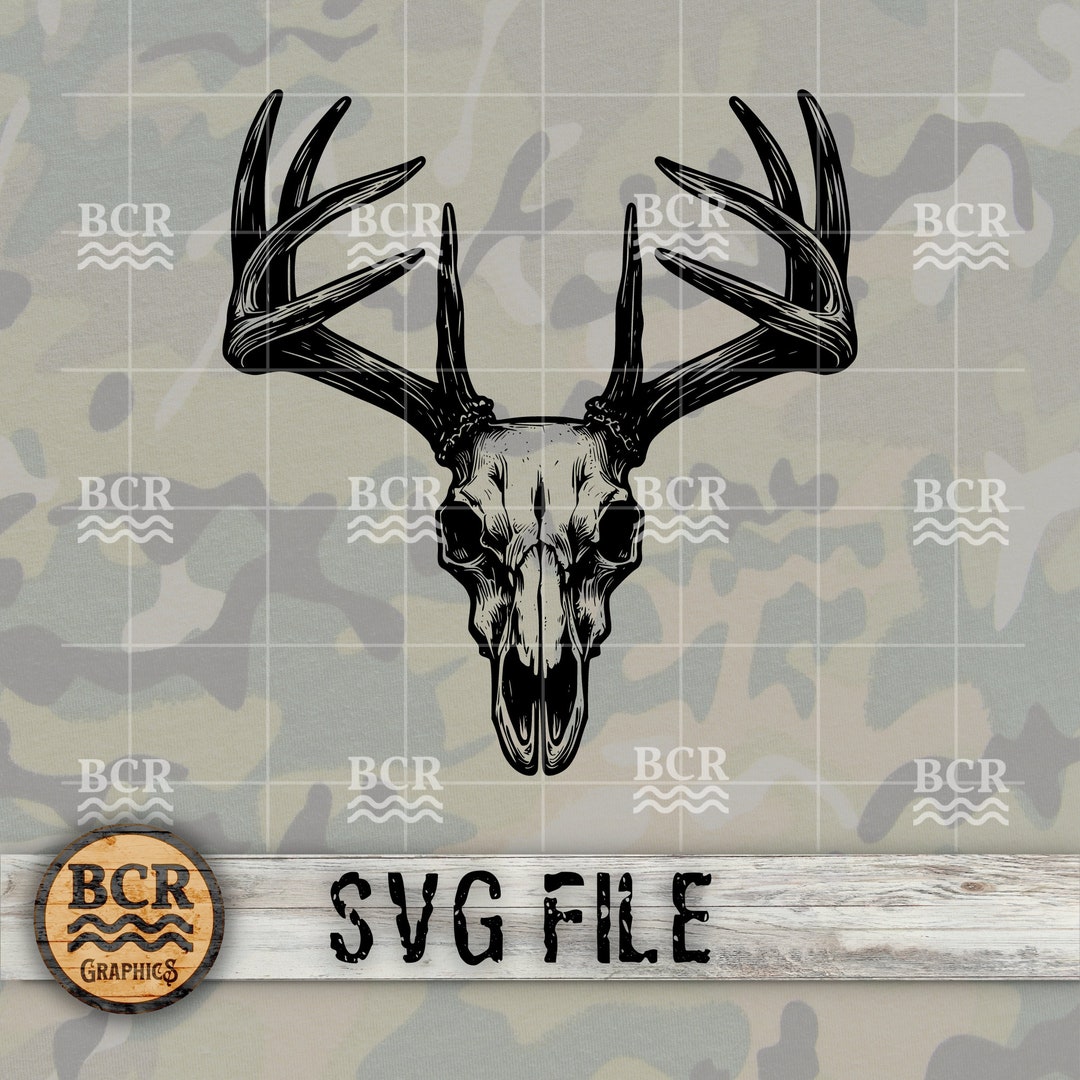 Big Buck Skull SVG, Buck Skull Digital Download, Deer Hunting SVG ...