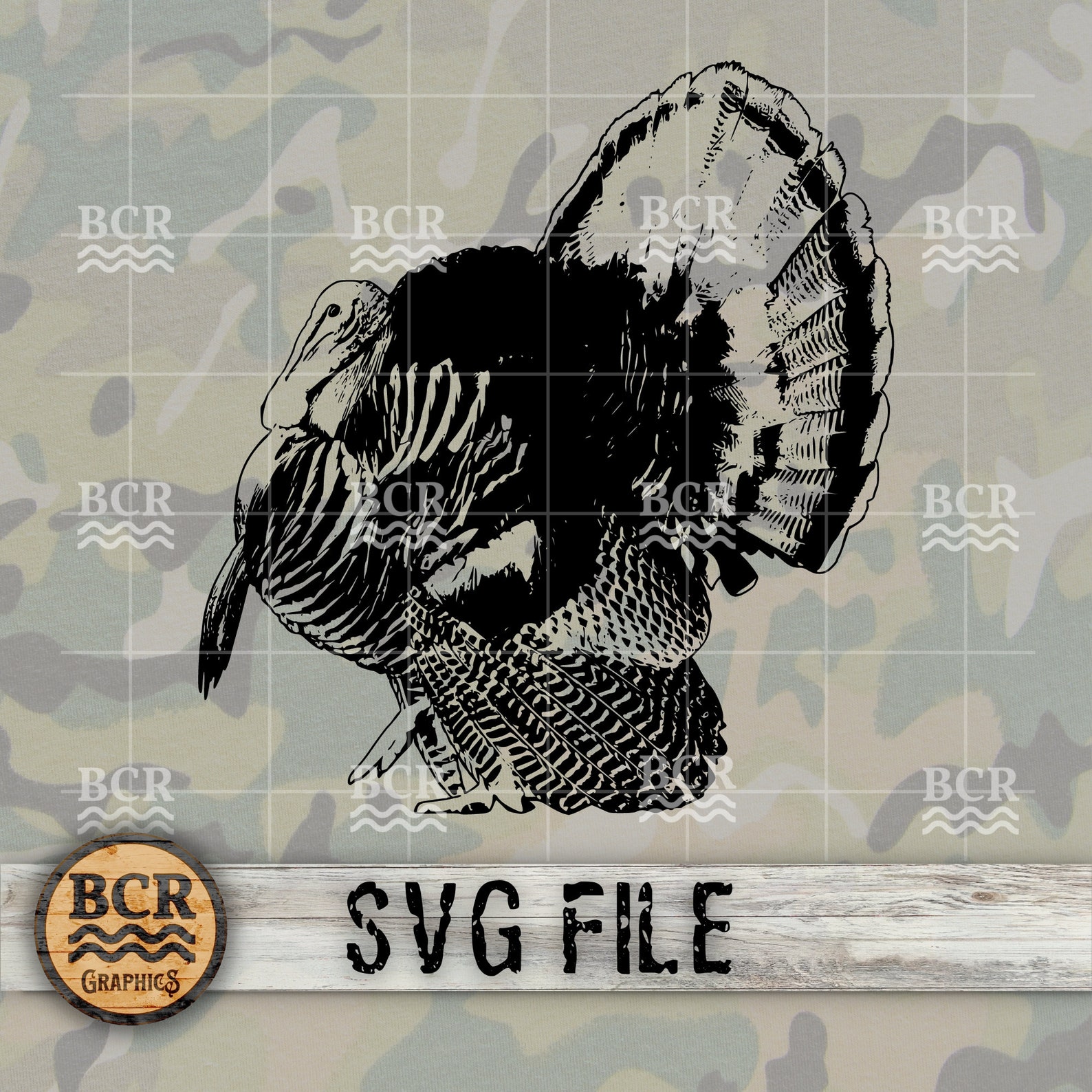 Wild Turkey SVG, Gobbler Turkey SVG, Turkey Hunting Digital Download ...