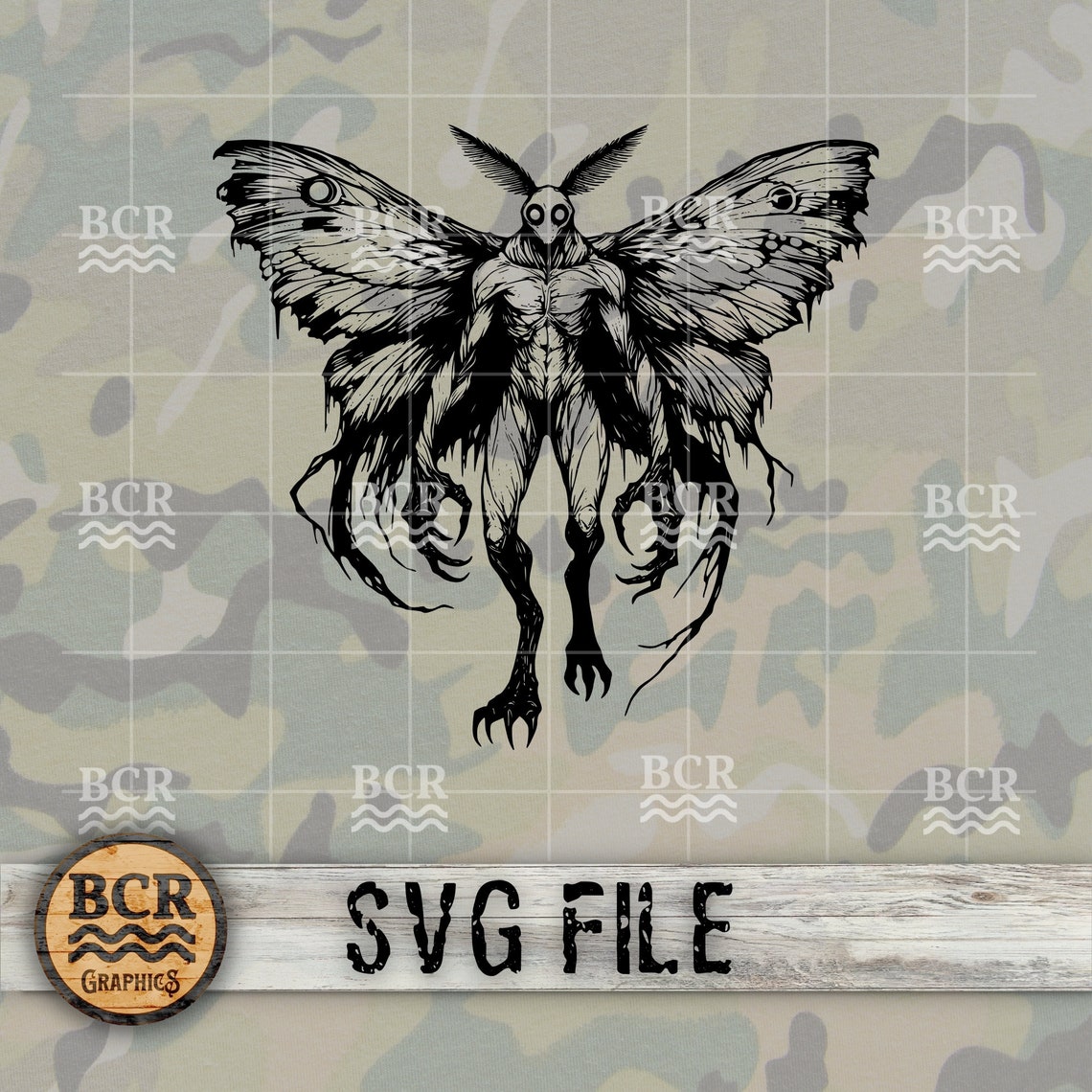 Mothman SVG, Monster SVG, Mothman Vector, Mothman Download ...
