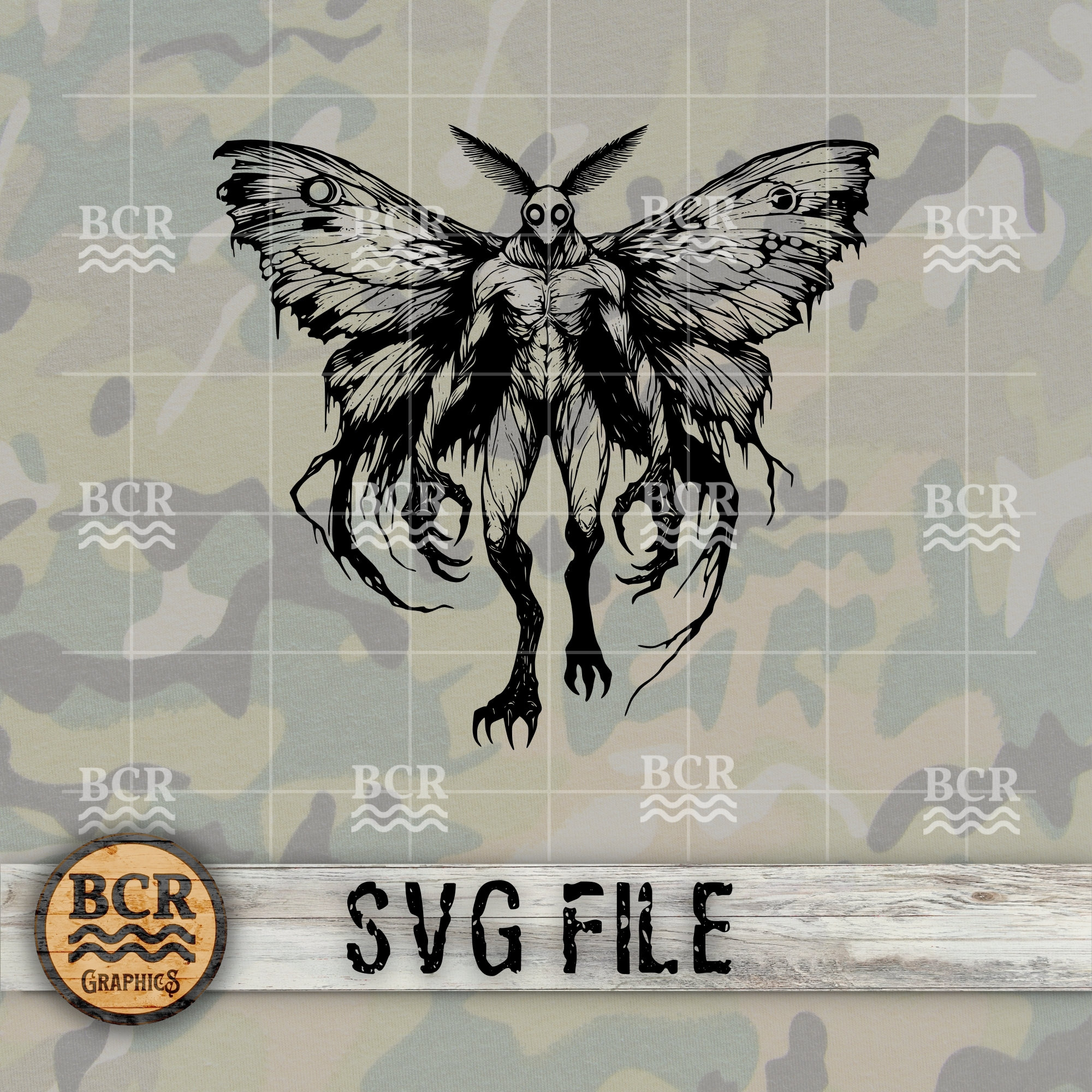 Mothman SVG, Monster SVG, Mothman Vector, Mothman Download ...