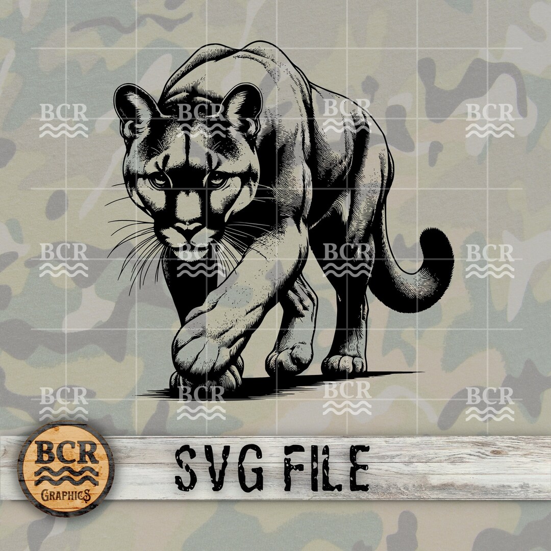 Cougar SVG, Mountain Lion SVG, Panther SVG, Cougar Digital Download ...