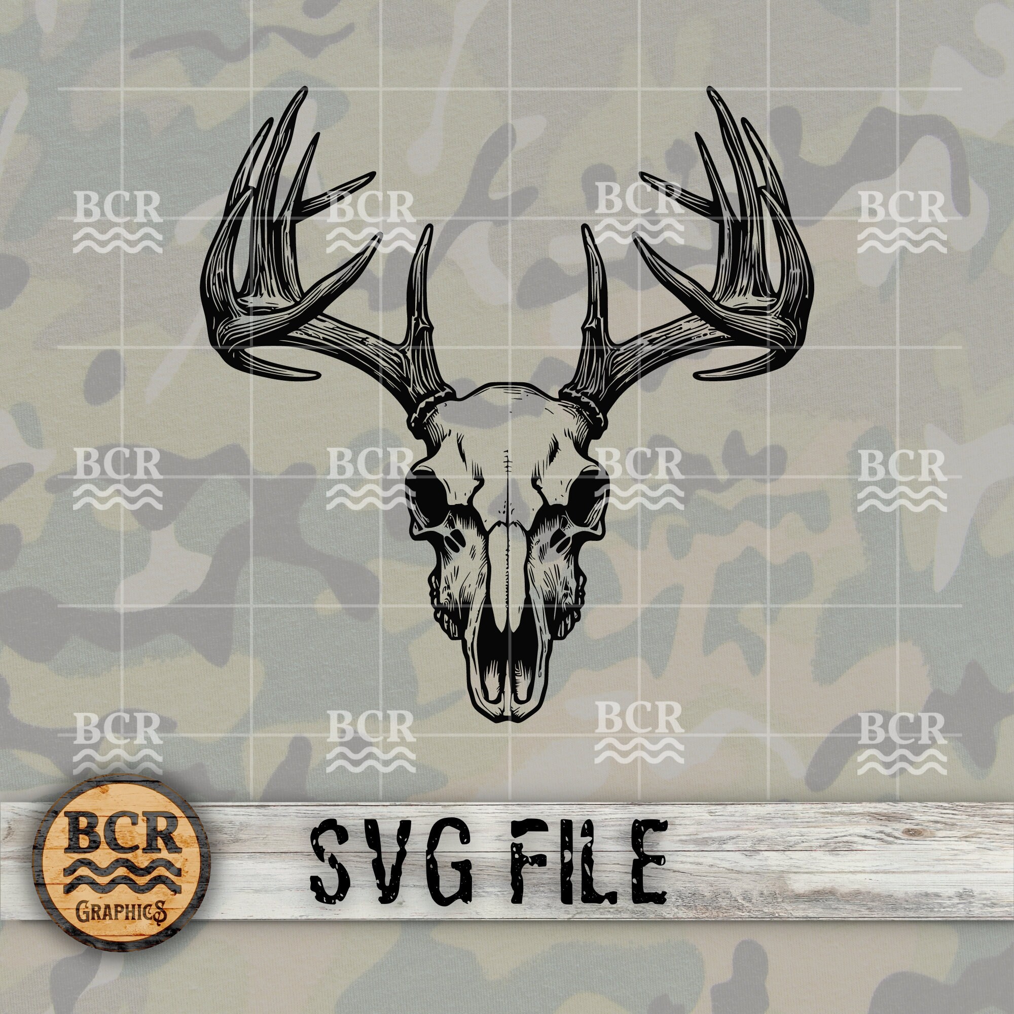 Big Buck Skull SVG, Buck Skull Digital Download, Deer Hunting SVG ...