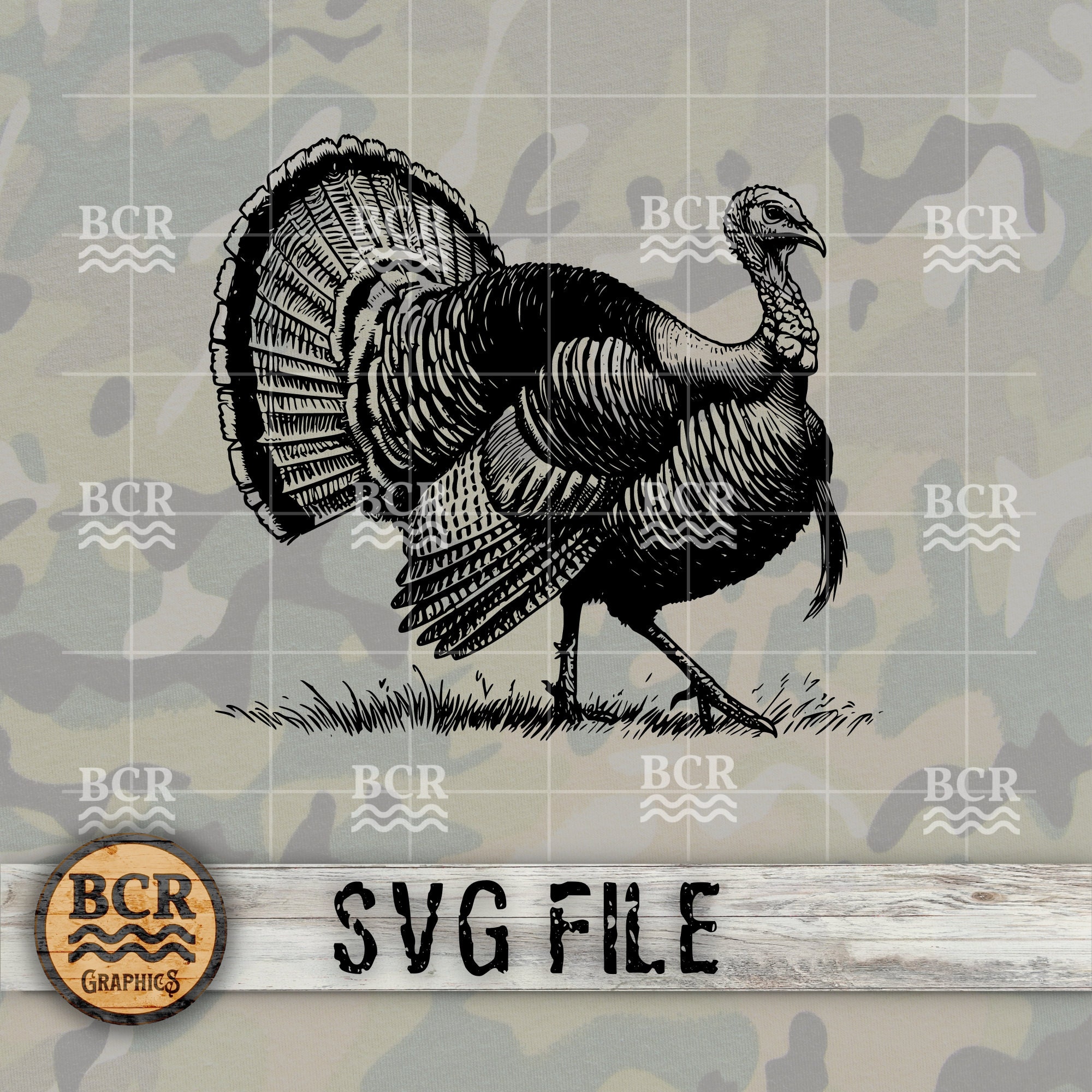 Wild Turkey SVG, Gobbler Turkey SVG, Turkey Hunting Digital Download ...